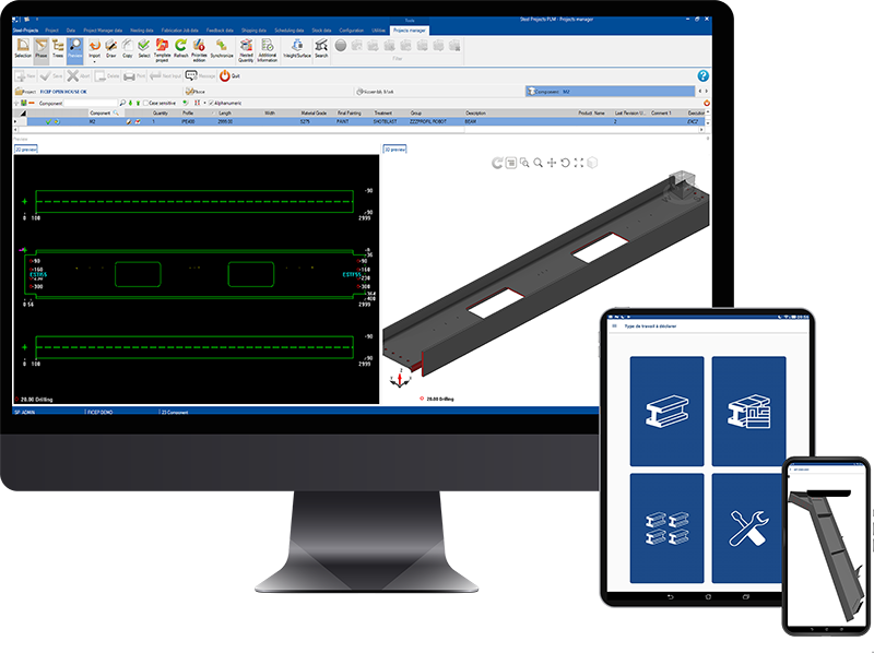Logiciel gestion de production construction métallique, logiciel plm ...
